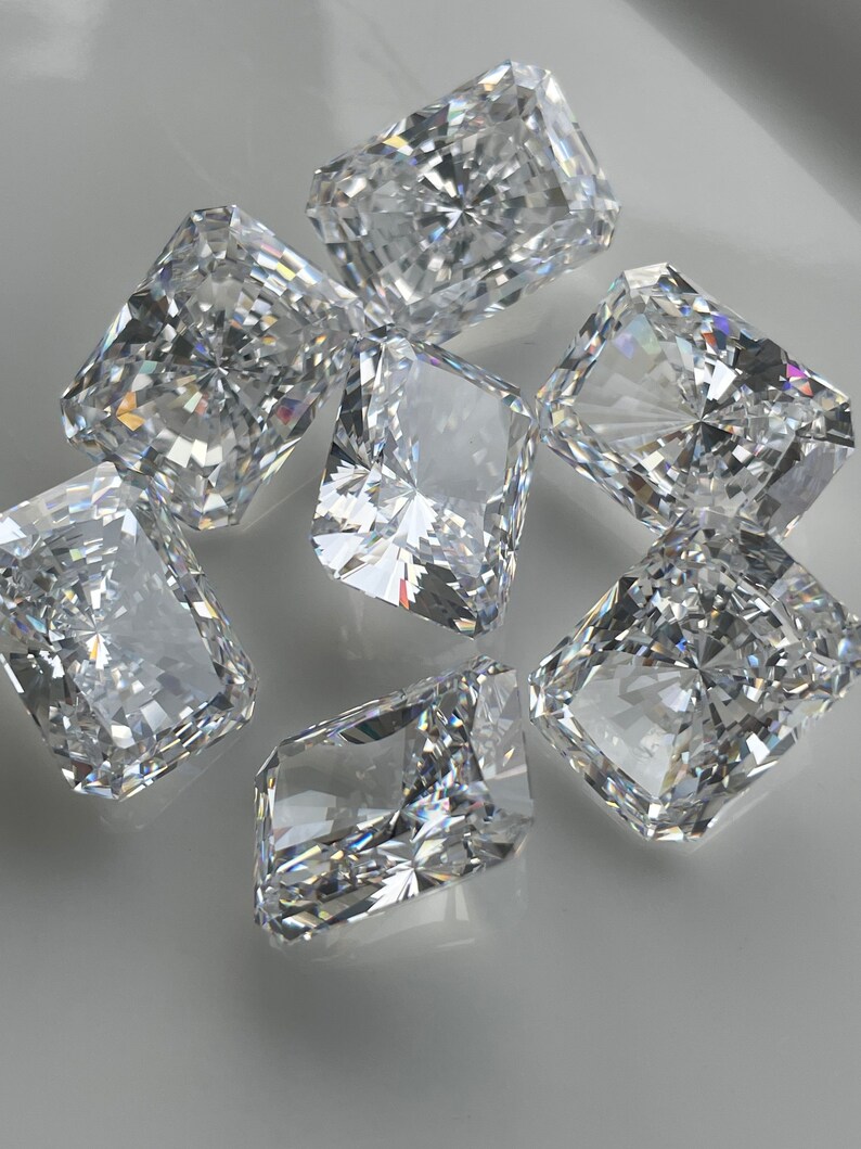 CZ Radiant Cut Gemstone - Etsy