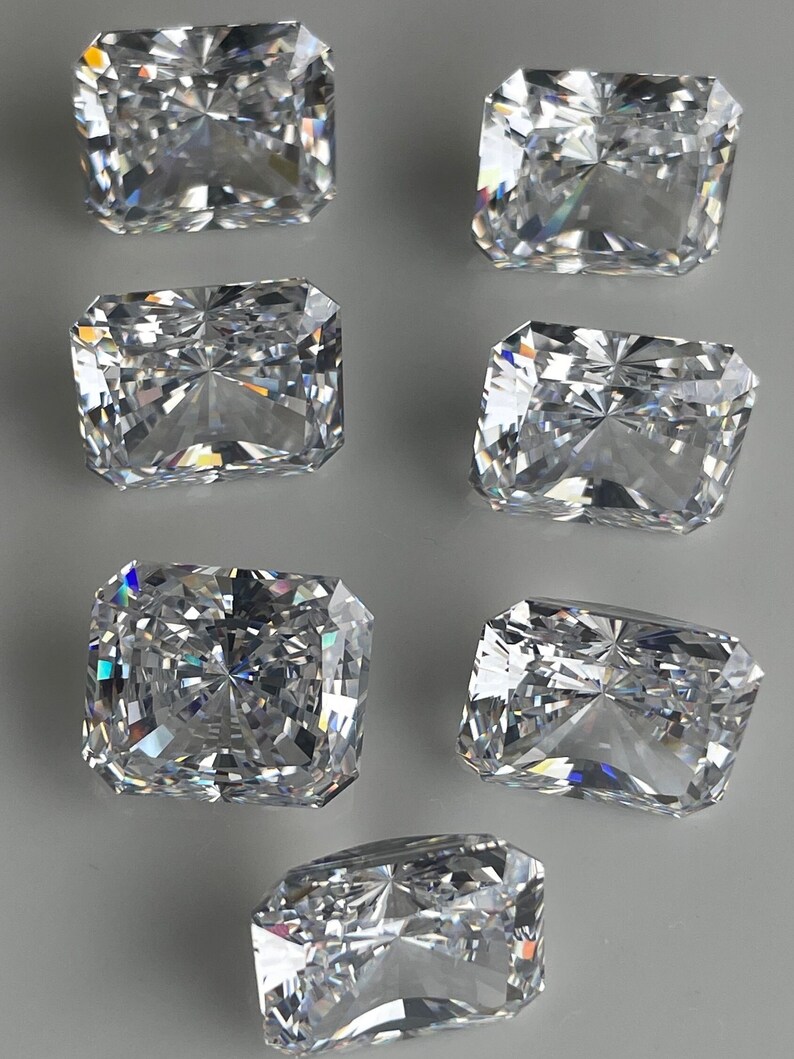 CZ Radiant Cut Gemstone - Etsy