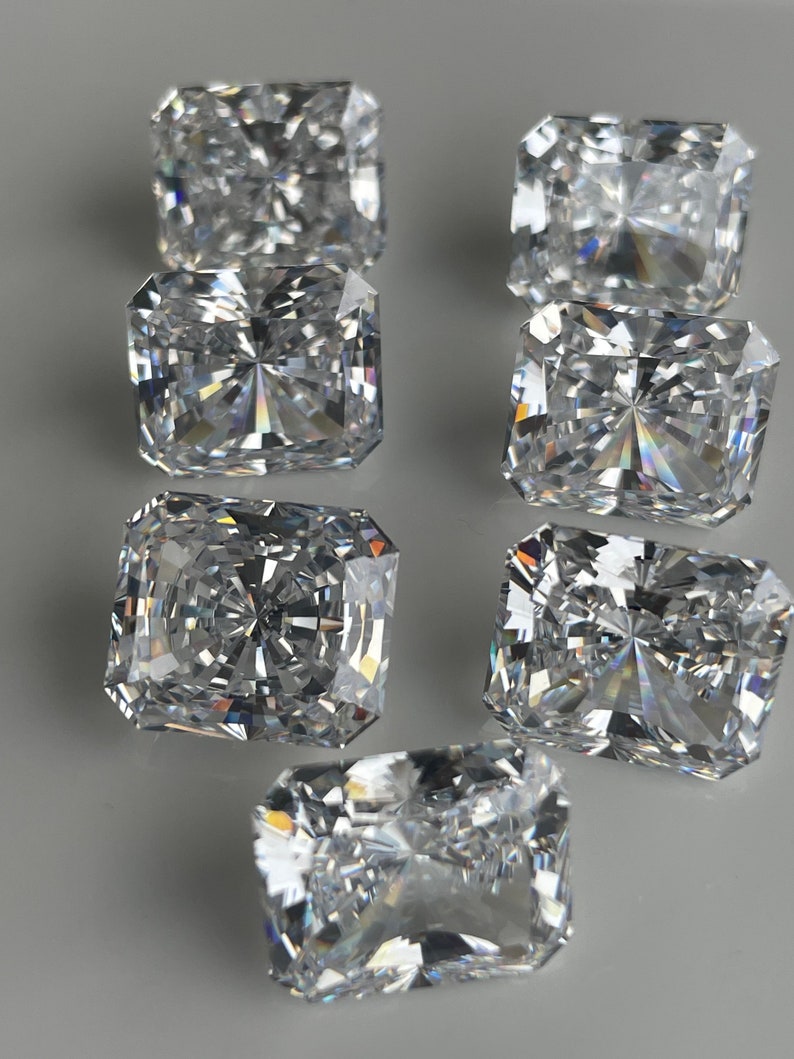 CZ Radiant Cut Gemstone - Etsy