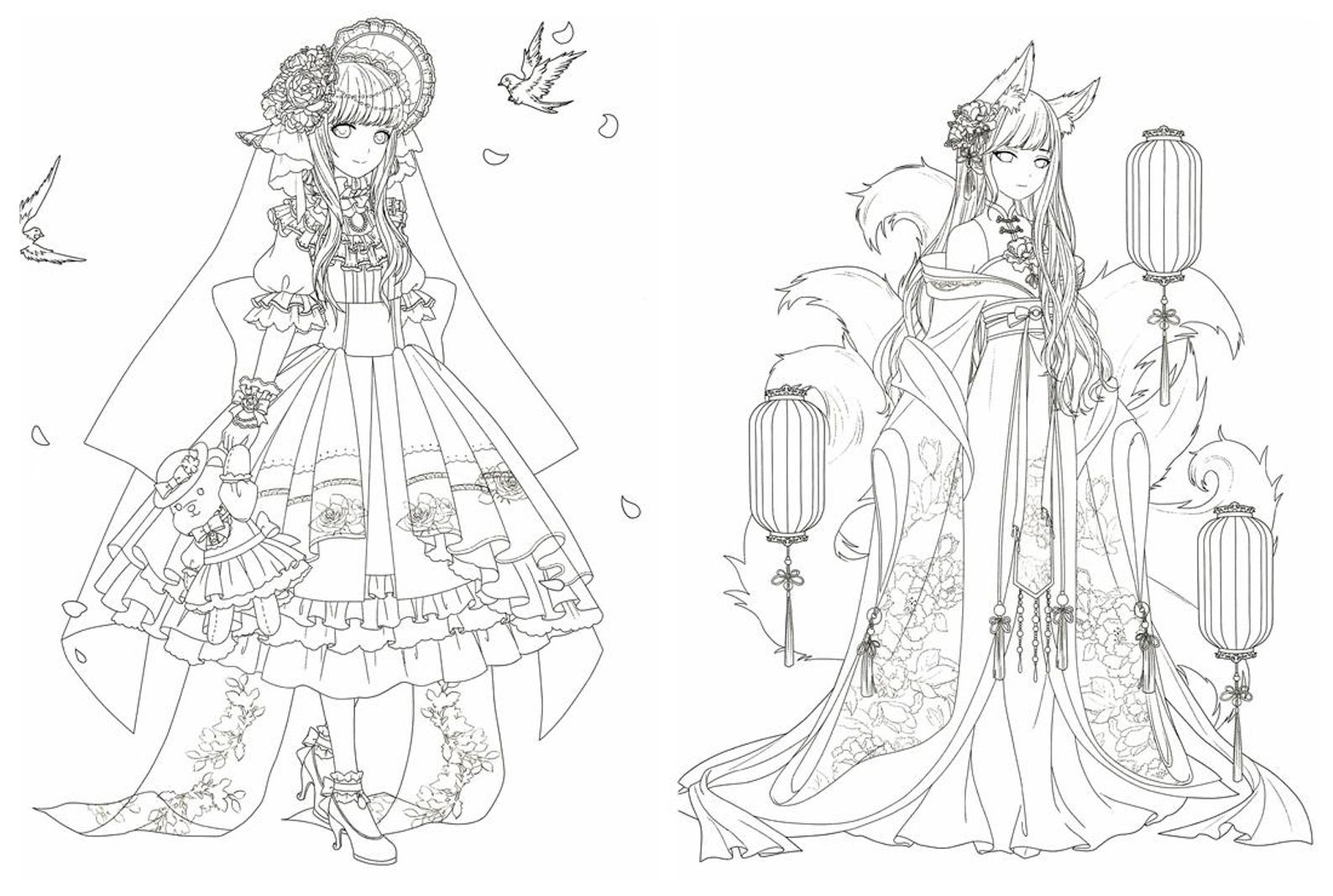 Magical Time Traveler Coloring Book Chinese Portrait Colouring Ebook 42 ...