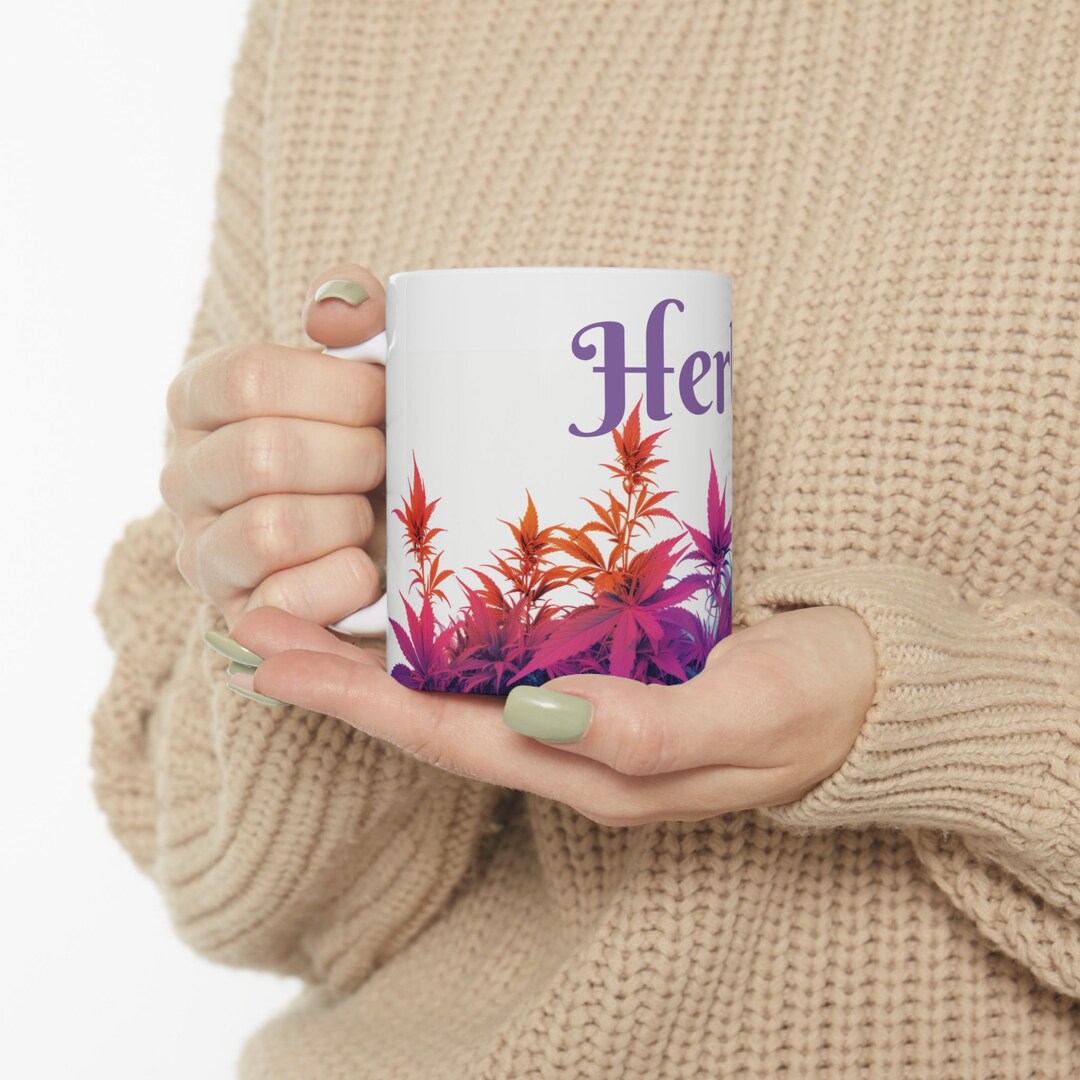 Luminous Green: Neon Cannabis Leaves Coffee Cup Ceramic Mug 11oz ...