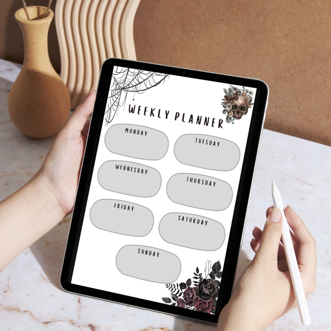 2024 Witchy/goth/gothic Digital Planner Monthly, Weekly, Daily Planner ...