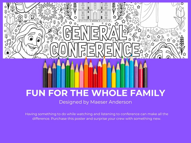LDS General Conference Coloring Poster: Youth and Primary Kids Activity ...