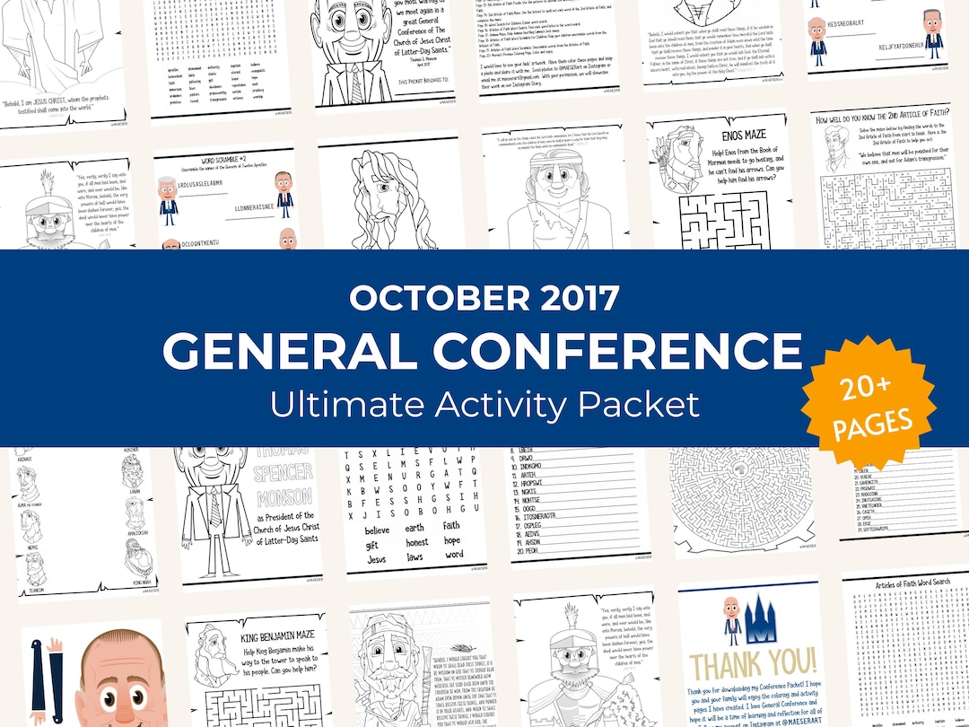 LDS General Conference Activity Packet: Coloring Pages, Mazes, Puzzles ...