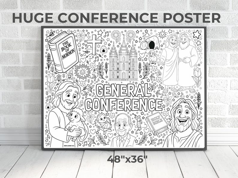 LDS General Conference Coloring Poster: Youth and Primary Kids Activity ...