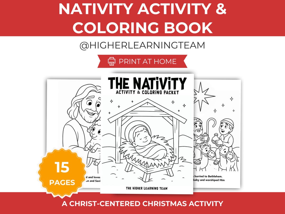 Nativity Coloring Book | 15 Page Christmas Story, Christian Activity ...