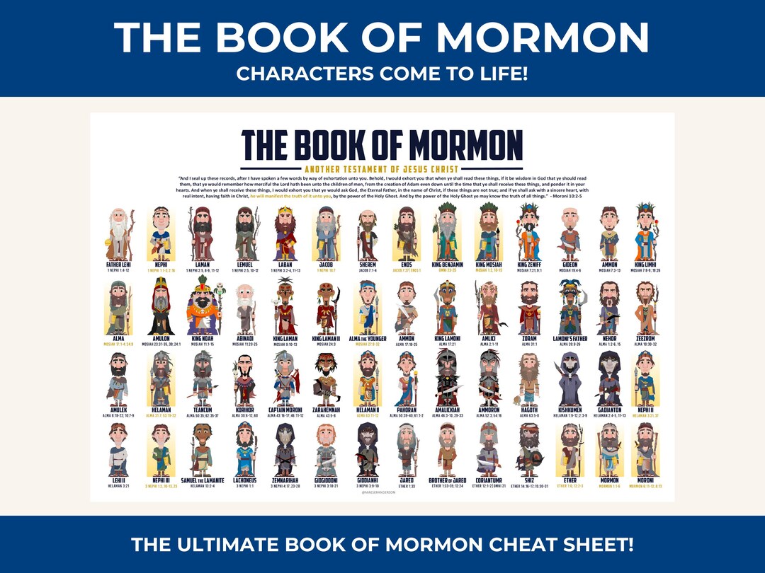Book of Mormon Heroes Poster | 44 Character Scripture Wall Art | LDS ...