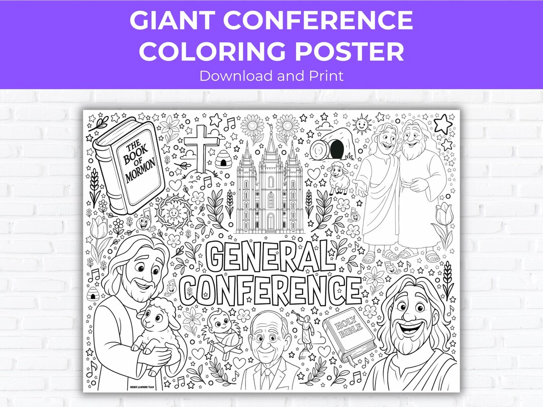 LDS General Conference Coloring Poster: Youth and Primary Kids Activity ...