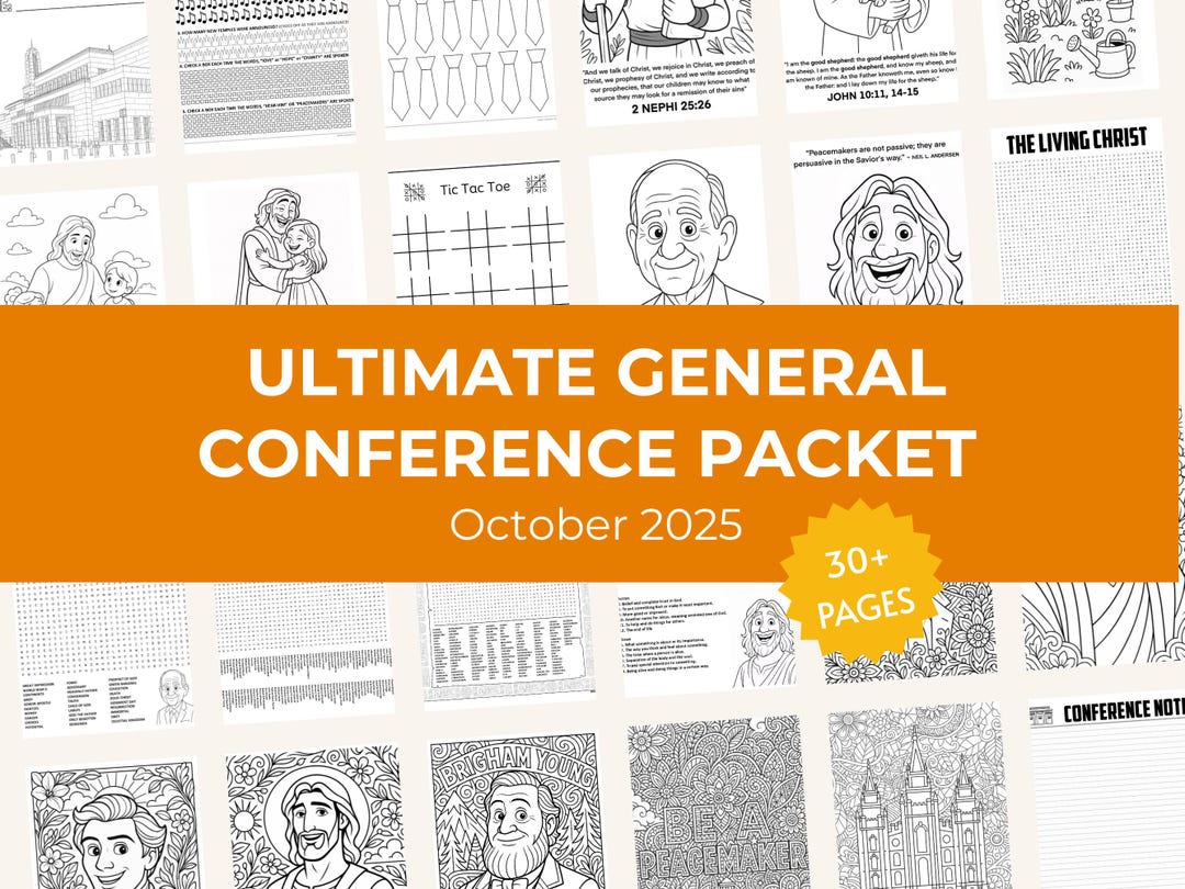 General Conference Activity Packet October 2025 | LDS Kids Printable ...