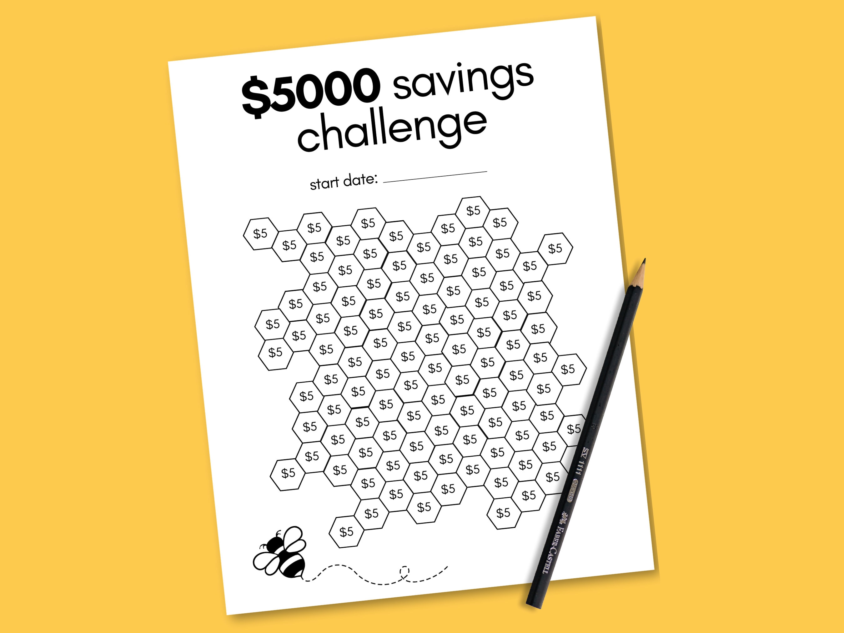 5000 Savings Challenge Printable, 5k in 100 Days, 5k Savings Challenge ...