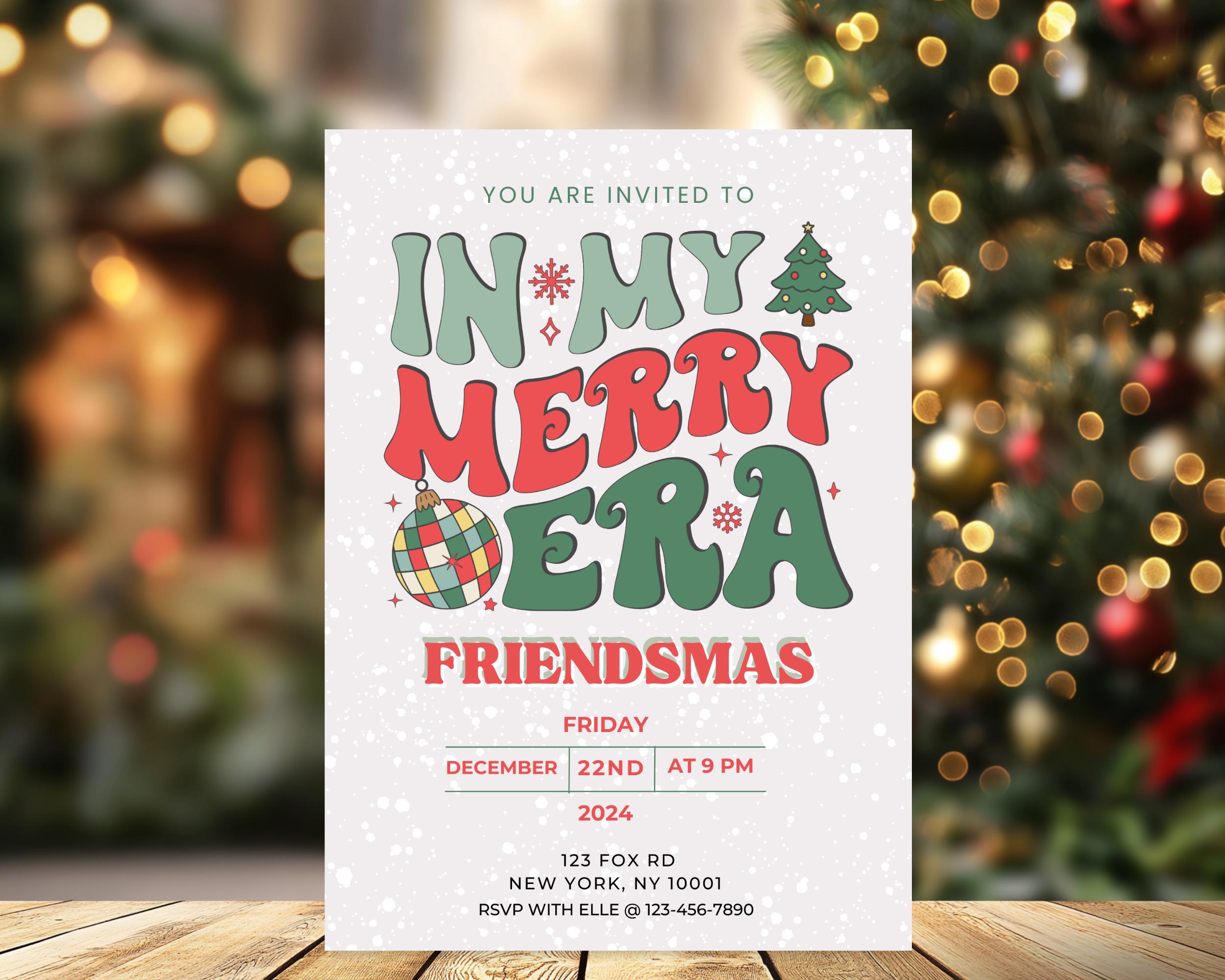 Friendsmas Party Invitation, Editable Friendsmas Invitation, Friends ...