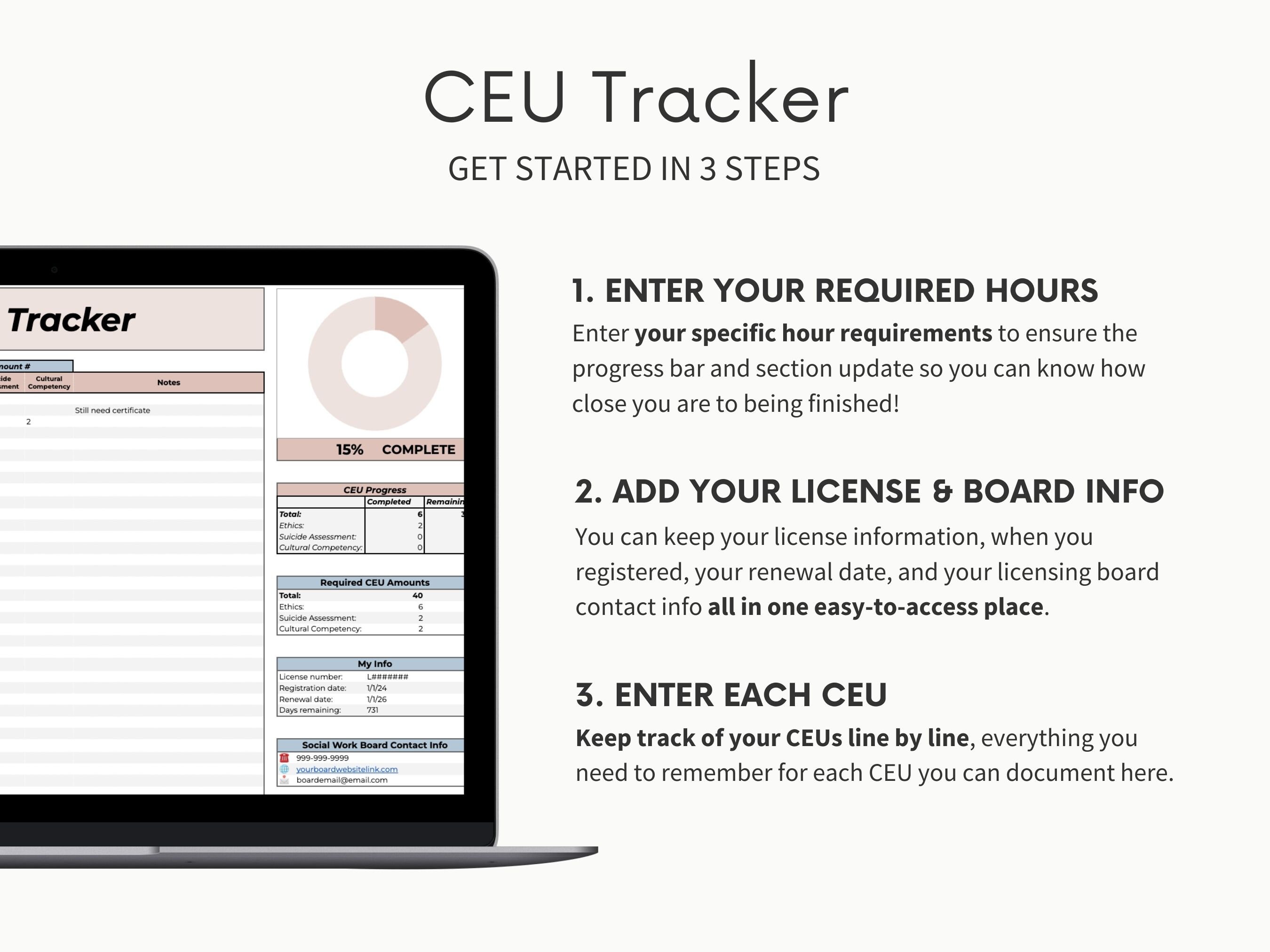 Clinical Hours Tracker Template Google Sheets, Clinical Hours Log ...