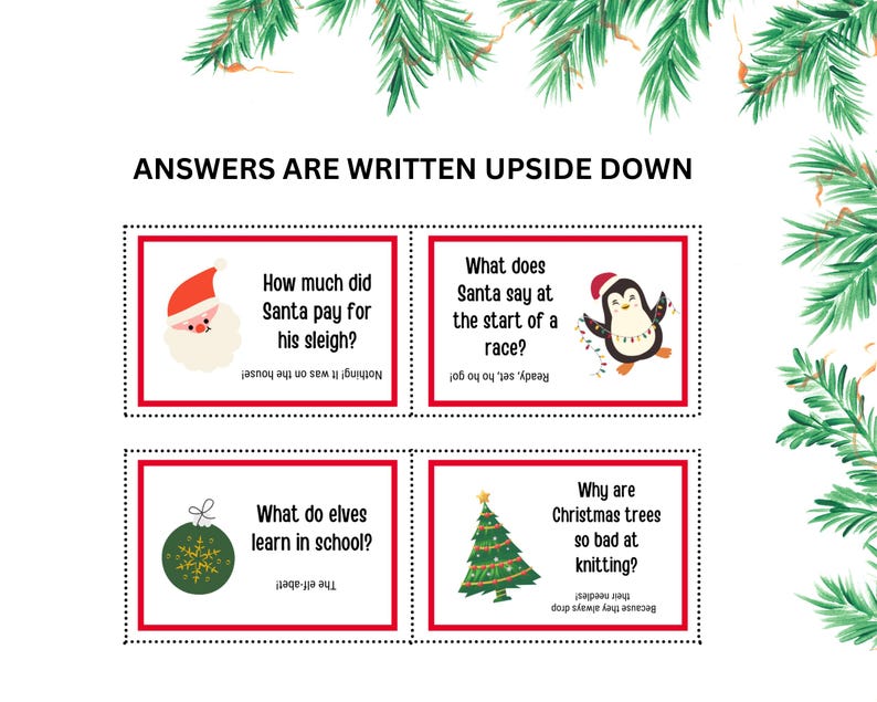 Christmas Jokes Printable, Printable Cracker Jokes, Advent Jokes ...