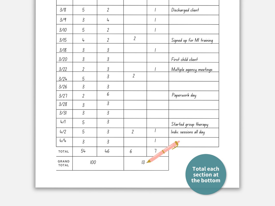 Clinical Hours Tracker Template, Clinical Hours Log, Continuing ...