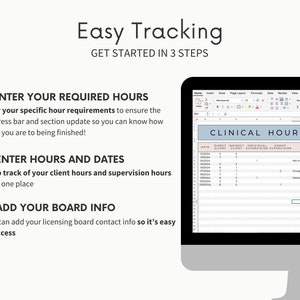 Clinical Hours Tracker Template Excel, Clinical Hours Log, Social Work ...