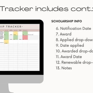 Scholarship Tracker Google Sheets Template: Application Organizer ...