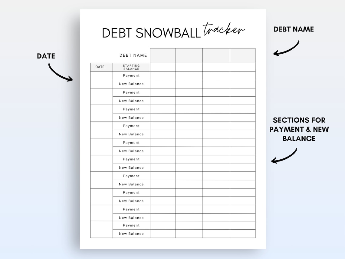 Debt Snowball Printable Tracker PDF, Debt Payoff Tracker, Debt Snowball ...