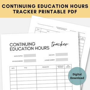 CEU Tracker Template Printable Pdf, Continuing Education Tracker ...