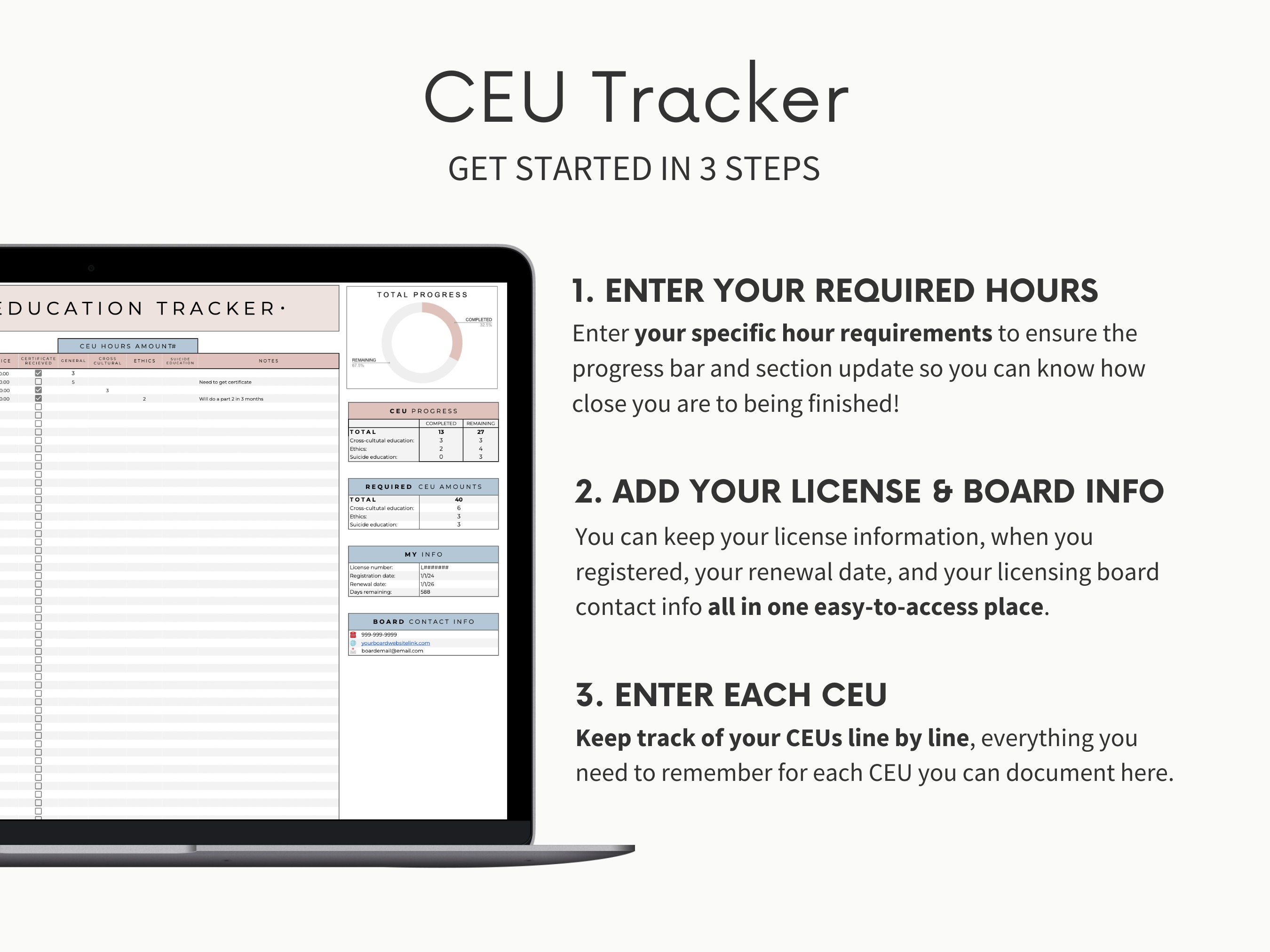 Clinical Hours Tracker Template Google Sheets, Clinical Hours Log ...