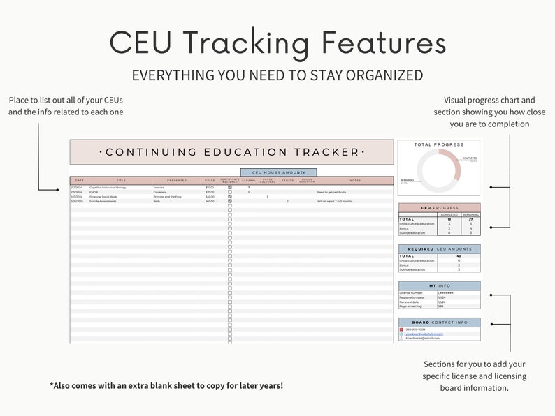Clinical Hours Tracker Template Google Sheets, Clinical Hours Log ...