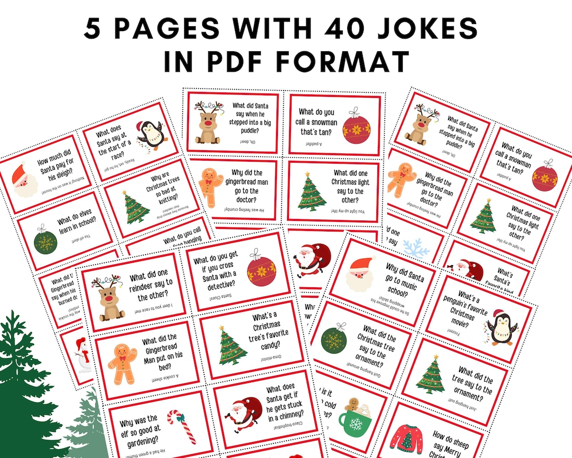 Christmas Jokes Printable, Printable Cracker Jokes, Advent Jokes ...