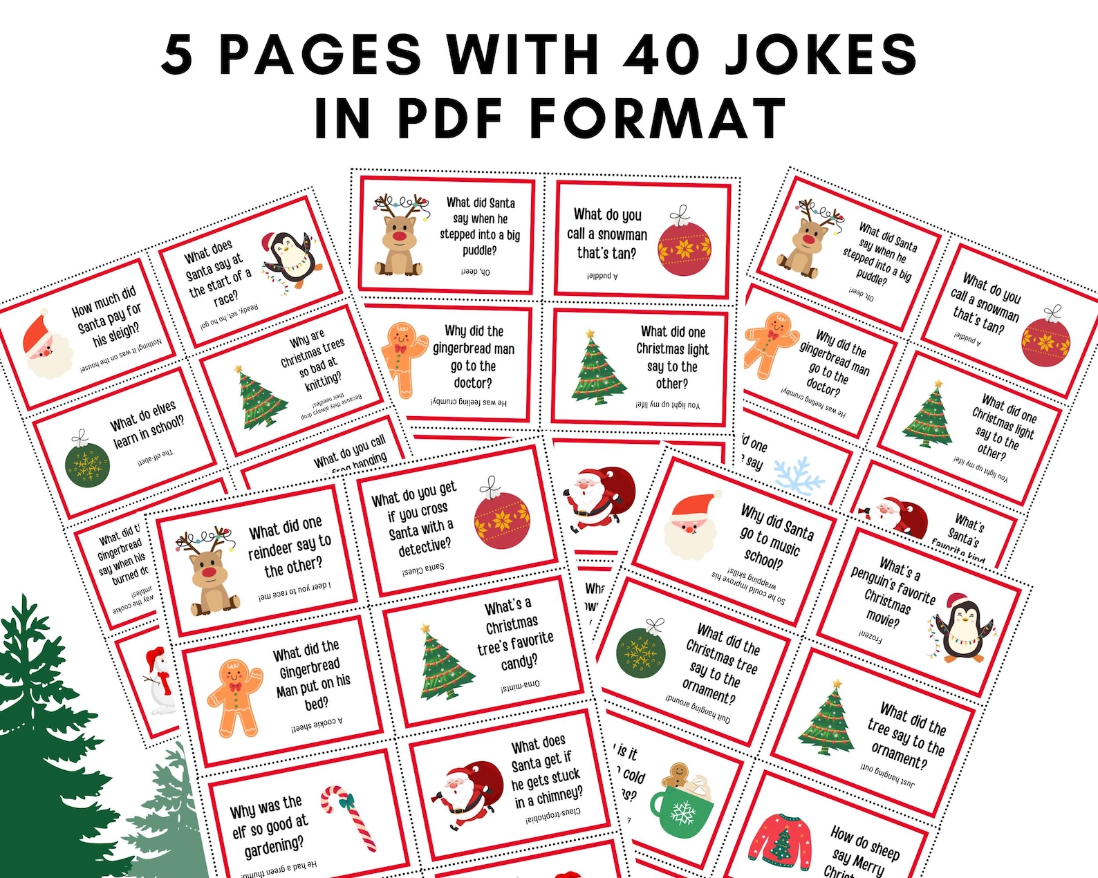 Christmas Jokes Printable, Printable Cracker Jokes, Advent Jokes ...