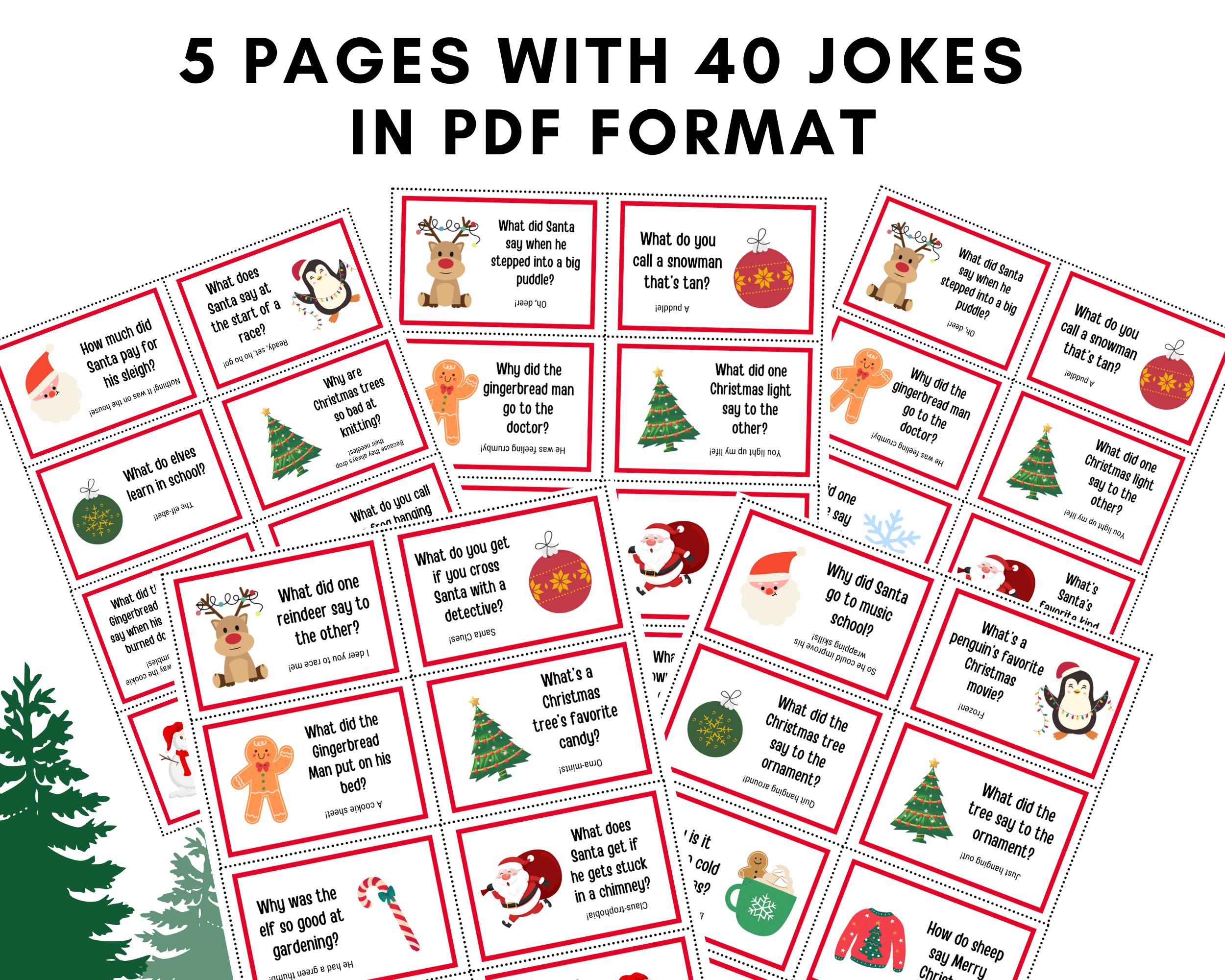 Christmas Jokes Printable, Printable Cracker Jokes, Advent Jokes ...