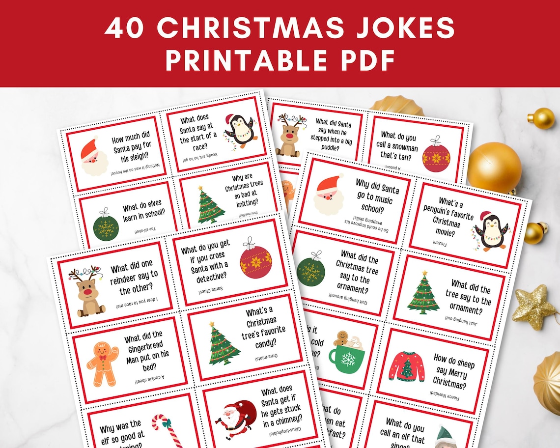 Christmas Jokes Printable, Printable Cracker Jokes, Advent Jokes ...