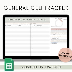CEU Tracker Template Google Sheets, Continuing Education Tracker ...