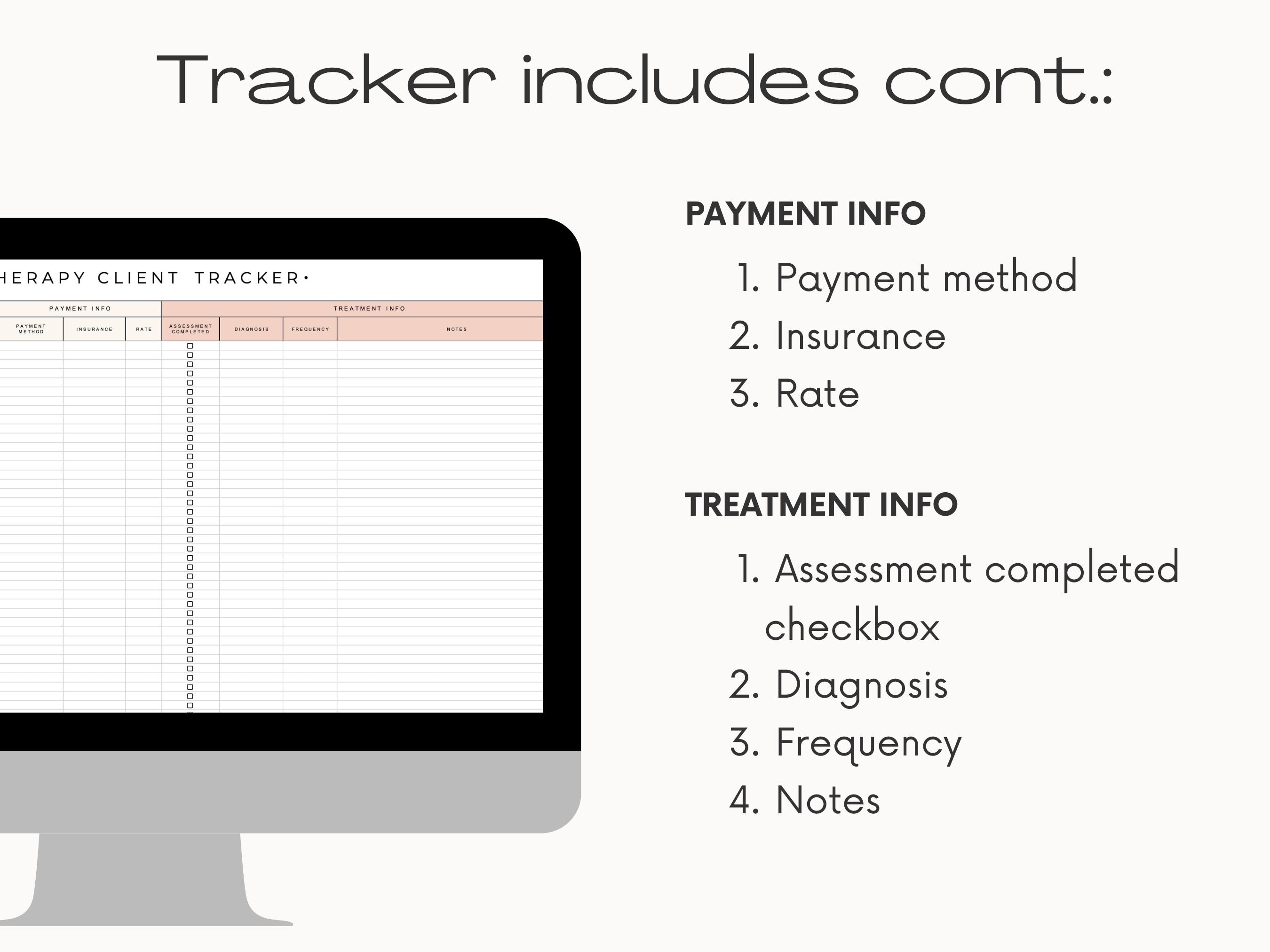Therapist Client Tracker Excel Template: Caseload Tracker (digital ...