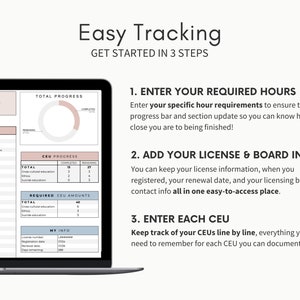 CEU Tracker Template Google Sheets, Continuing Education Tracker ...