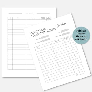 CEU Tracker Template Printable Pdf, Continuing Education Tracker ...
