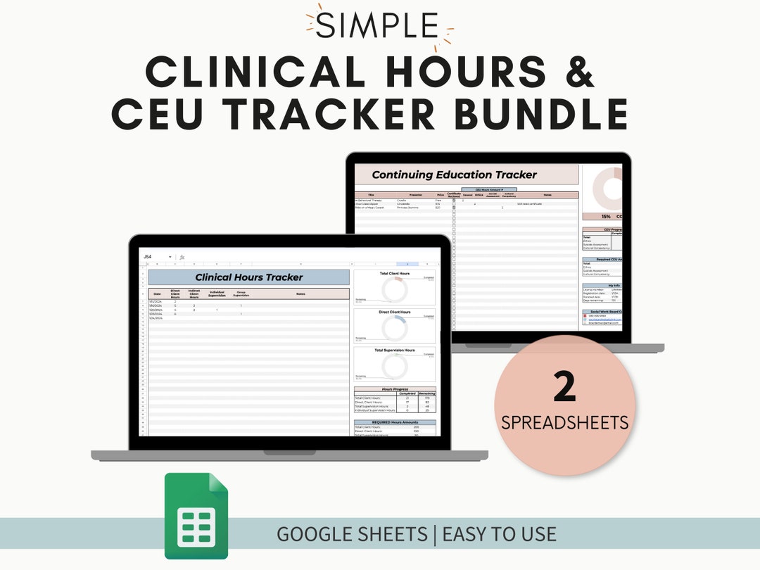 Clinical Hours Tracker Template Google Sheets, Clinical Hours Log ...