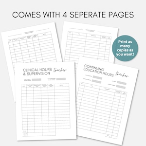 Clinical Hours Tracker Template, Clinical Hours Log, Continuing ...