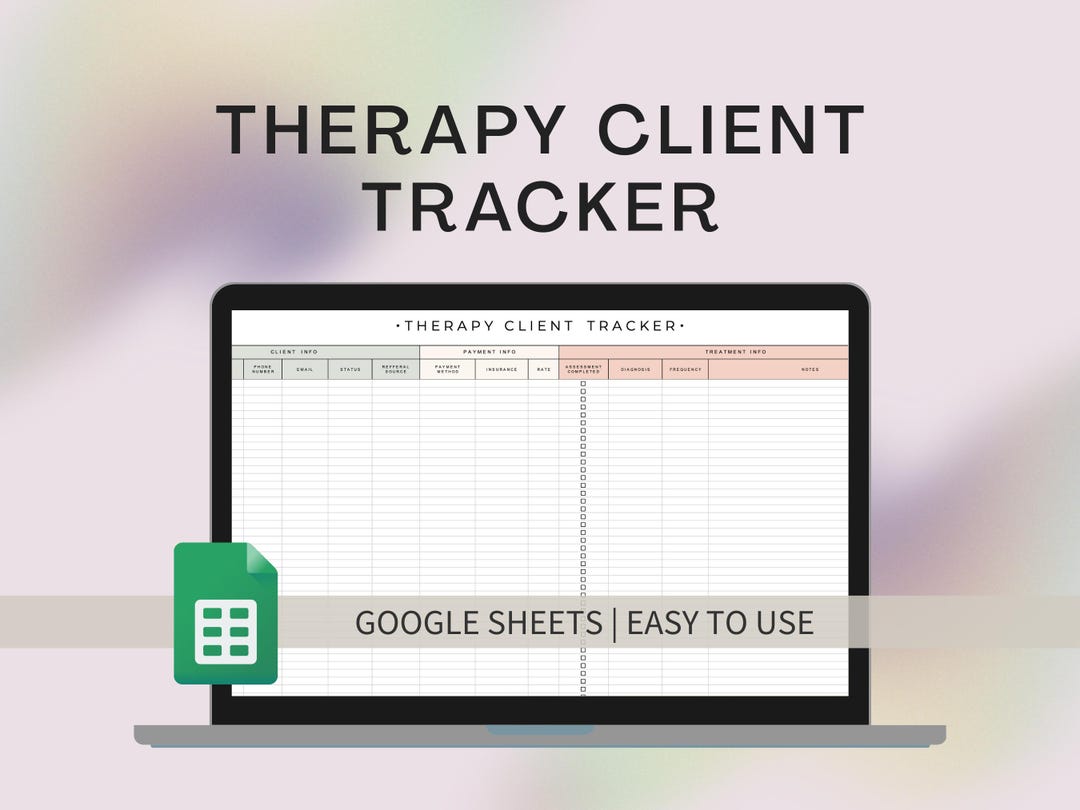 Therapy Client Tracker Google Sheet, Client Tracker Social Work, Client ...