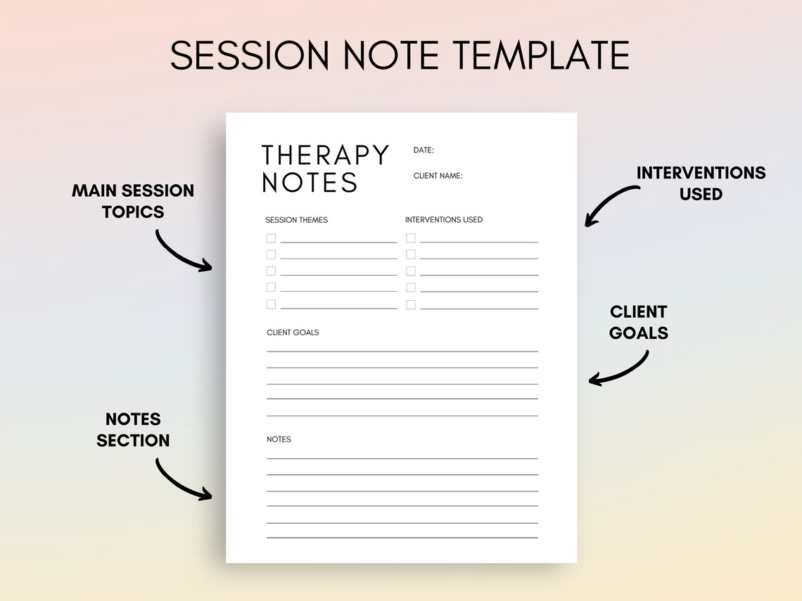 Therapist Planner Printable, Therapist Note Template, Therapist Tools ...