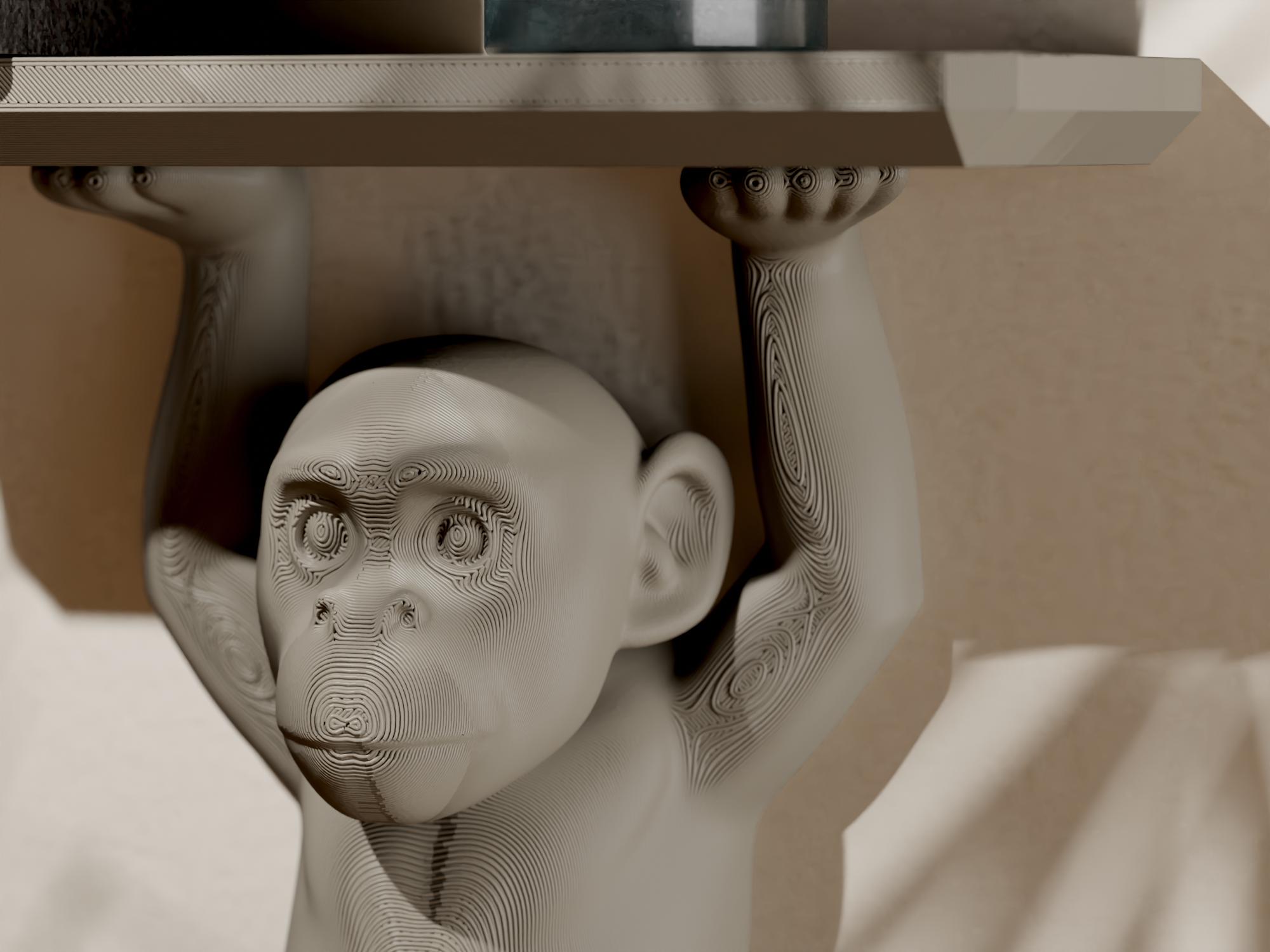 3D Printed Monkey Wall Shelf: Whimsical Jungle Decor - Etsy