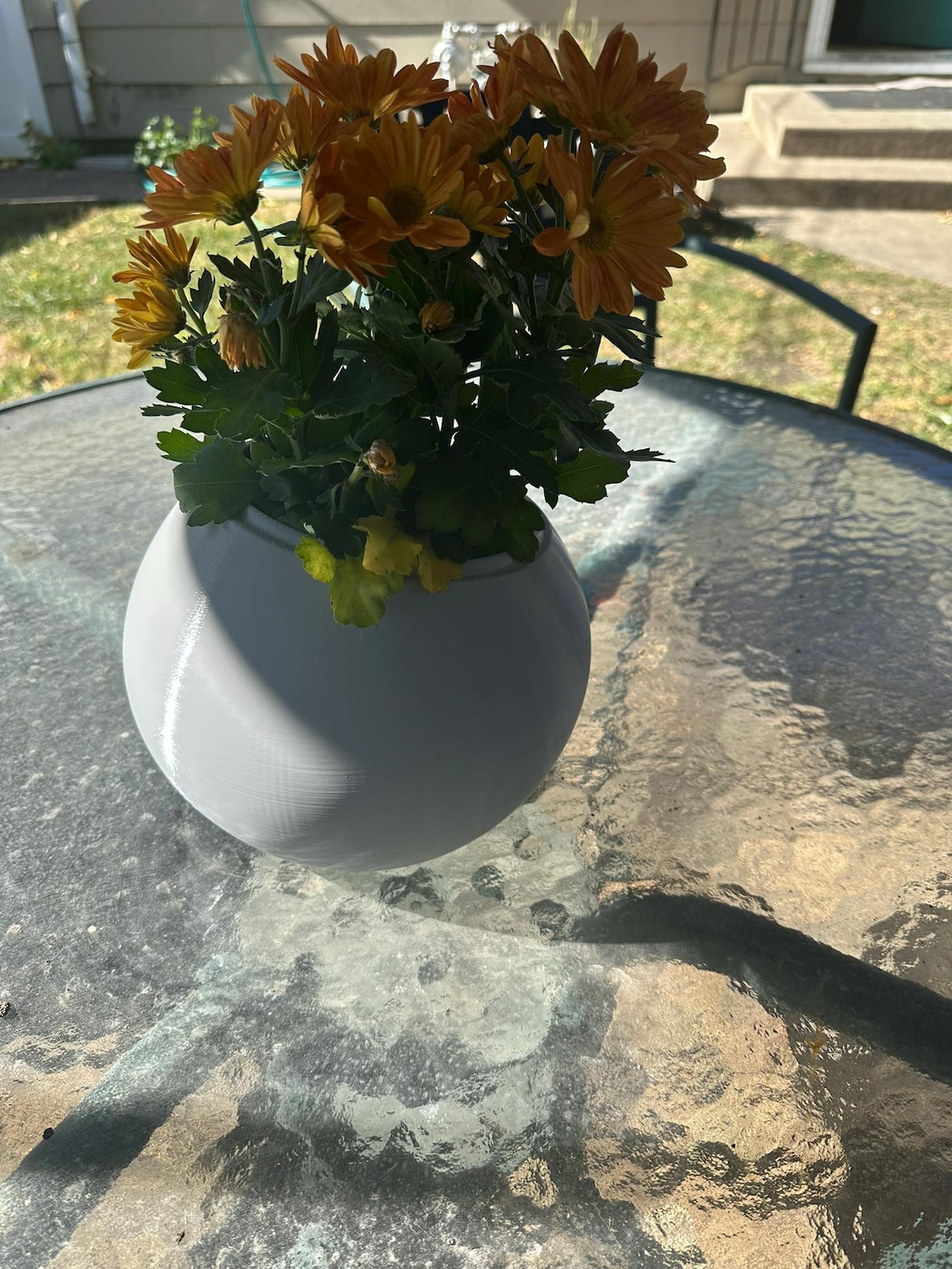 Modern Round Slanted Planter – Unique Indoor Outdoor Succulent Pot ...
