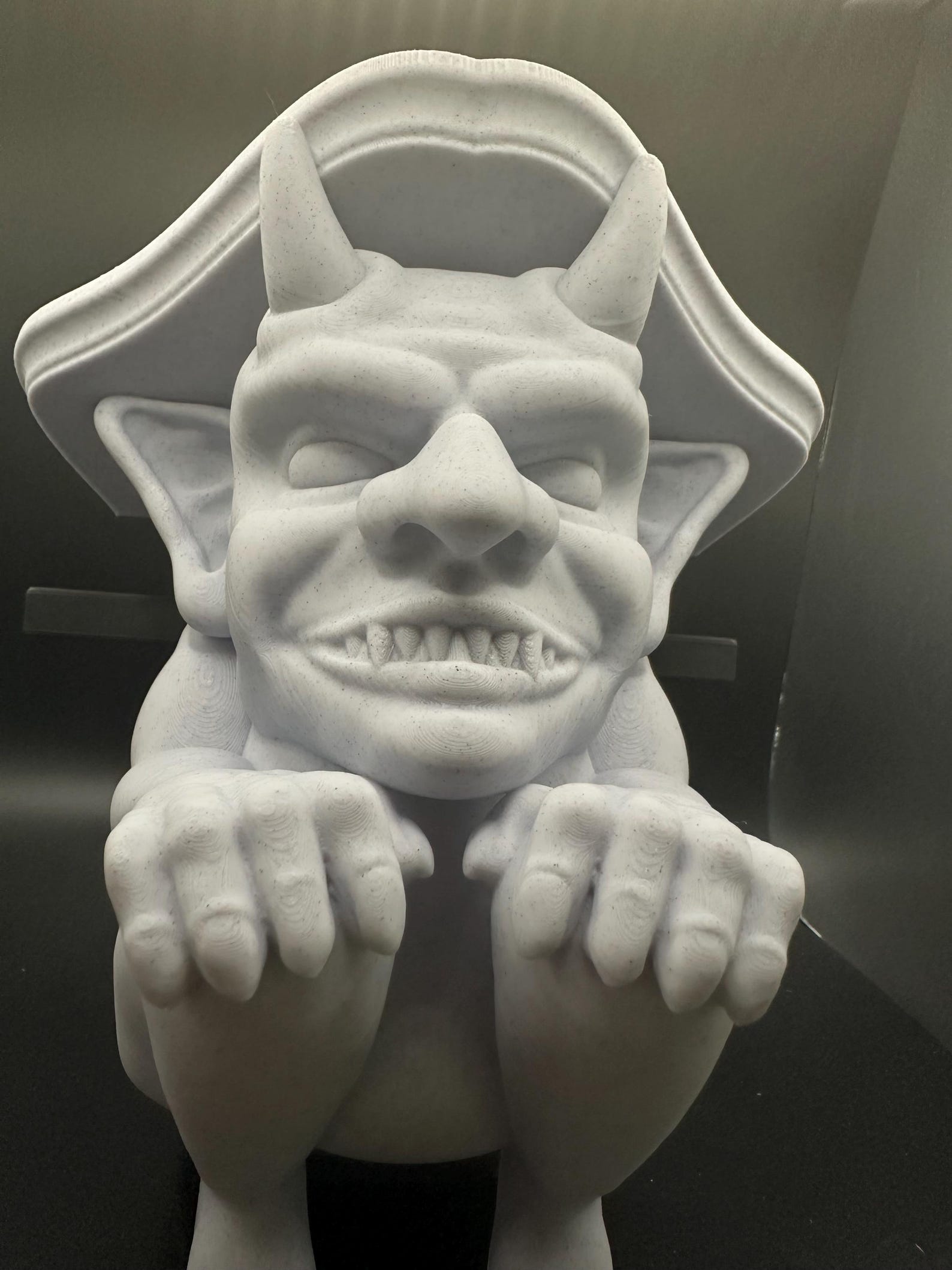 Gothic Wall Art – Gargoyle Shelf With Horns, Handmade 3D Print for ...