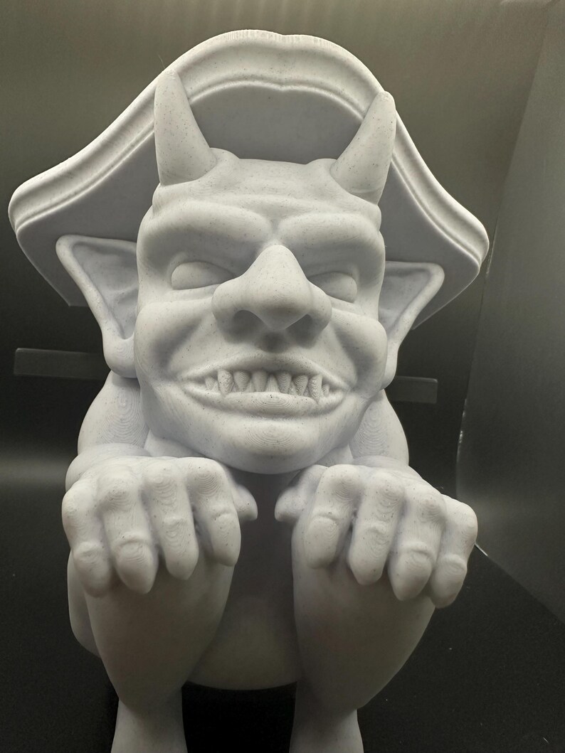 Gothic Wall Art – Gargoyle Shelf With Horns, Handmade 3D Print for ...