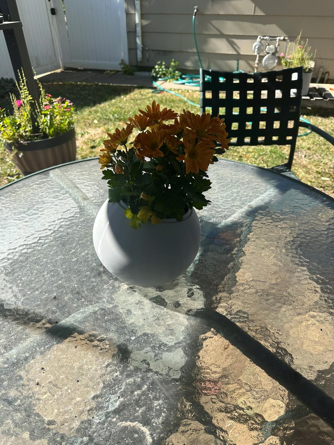 Modern Round Slanted Planter – Unique Indoor Outdoor Succulent Pot ...