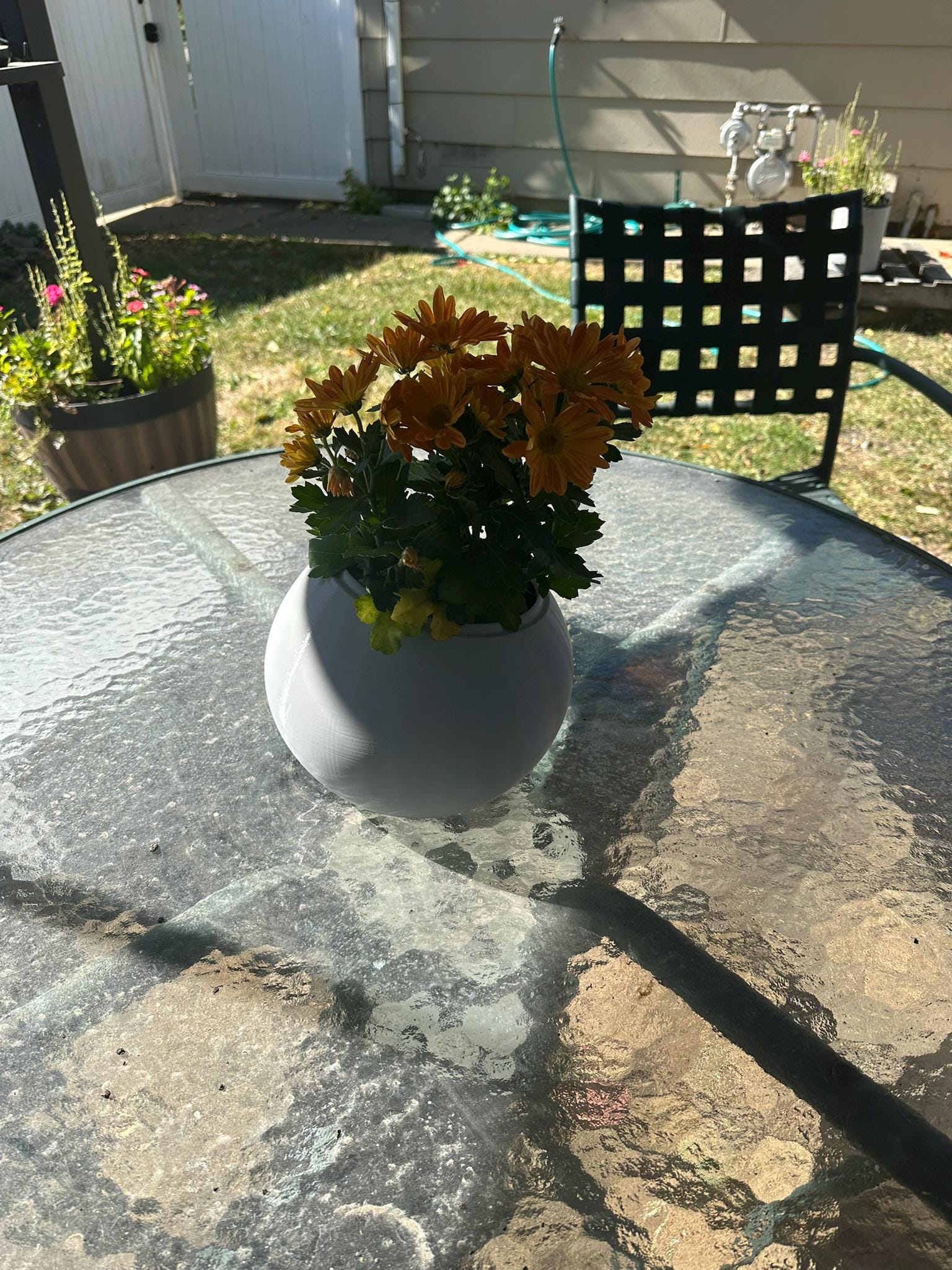 Modern Round Slanted Planter – Unique Indoor Outdoor Succulent Pot ...
