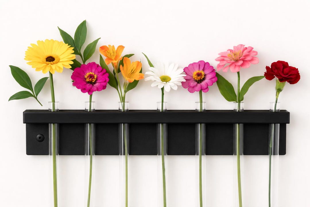 Wall Mounted Propagation Station | Acrylic Tube Vase Rack - Etsy