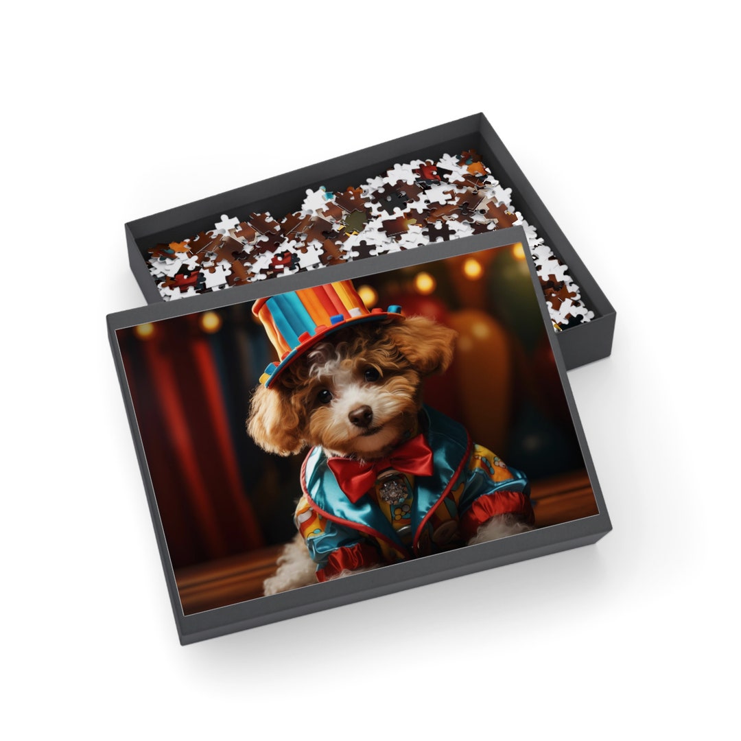 Poodle Clown Puppy Circus, Puppy, Jigsaw Puzzle 500 Piece or 1000 Piece ...