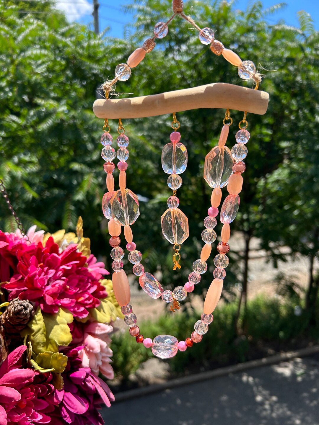 Handcrafted Yellow and Pink Beaded Sun Catchers - Etsy