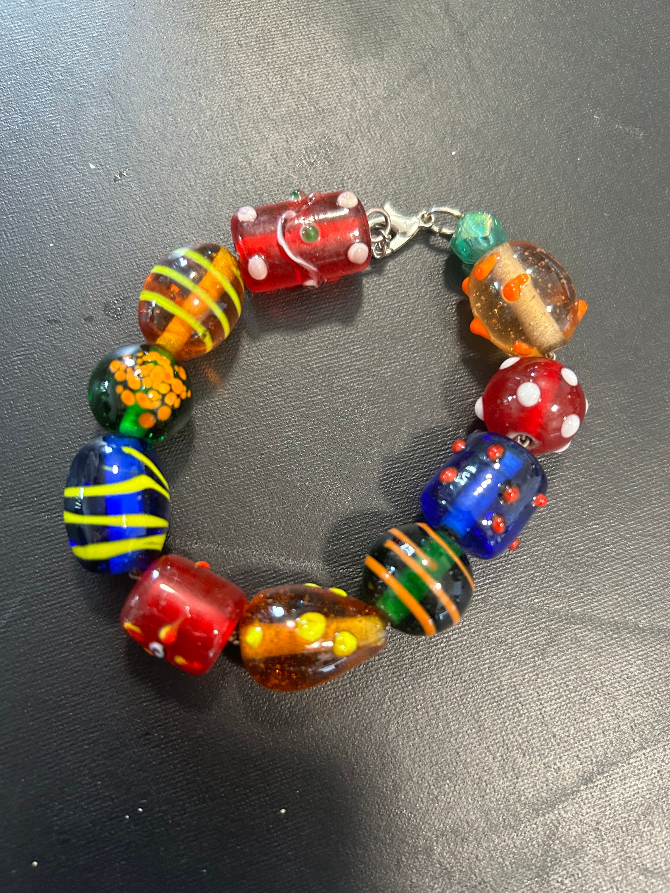 Hand Made Glass Beaded Bracelet - Etsy