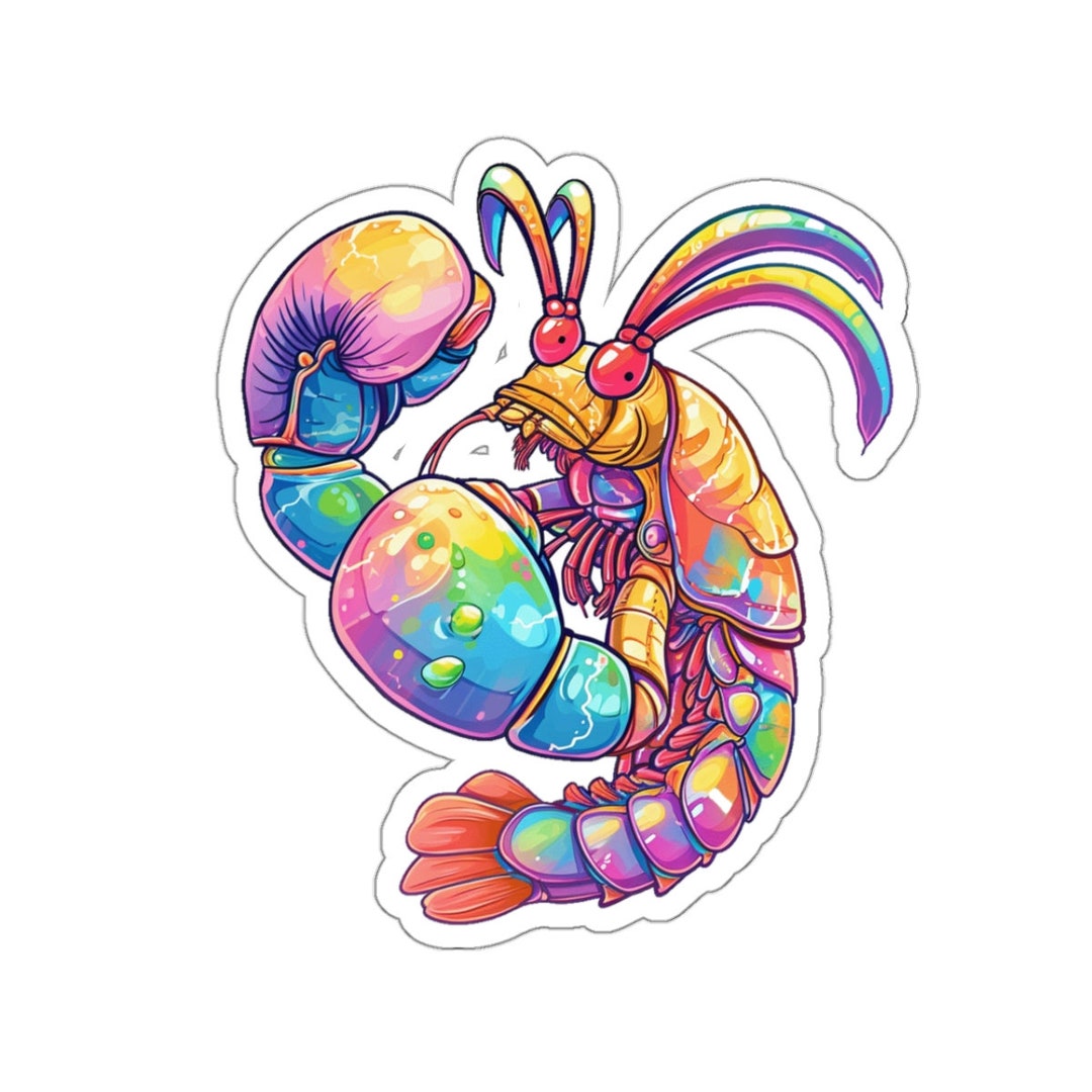 Mantis Shrimp Sticker, Mantis Shrimp, Ocean Creature, Crustacean ...