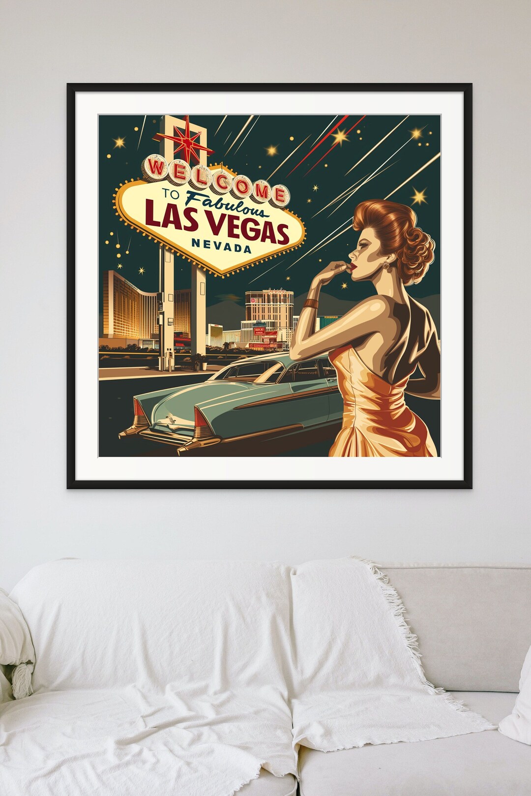 Vintage Vegas Elegance - 1950s Inspired Las Vegas Poster, Digital ...