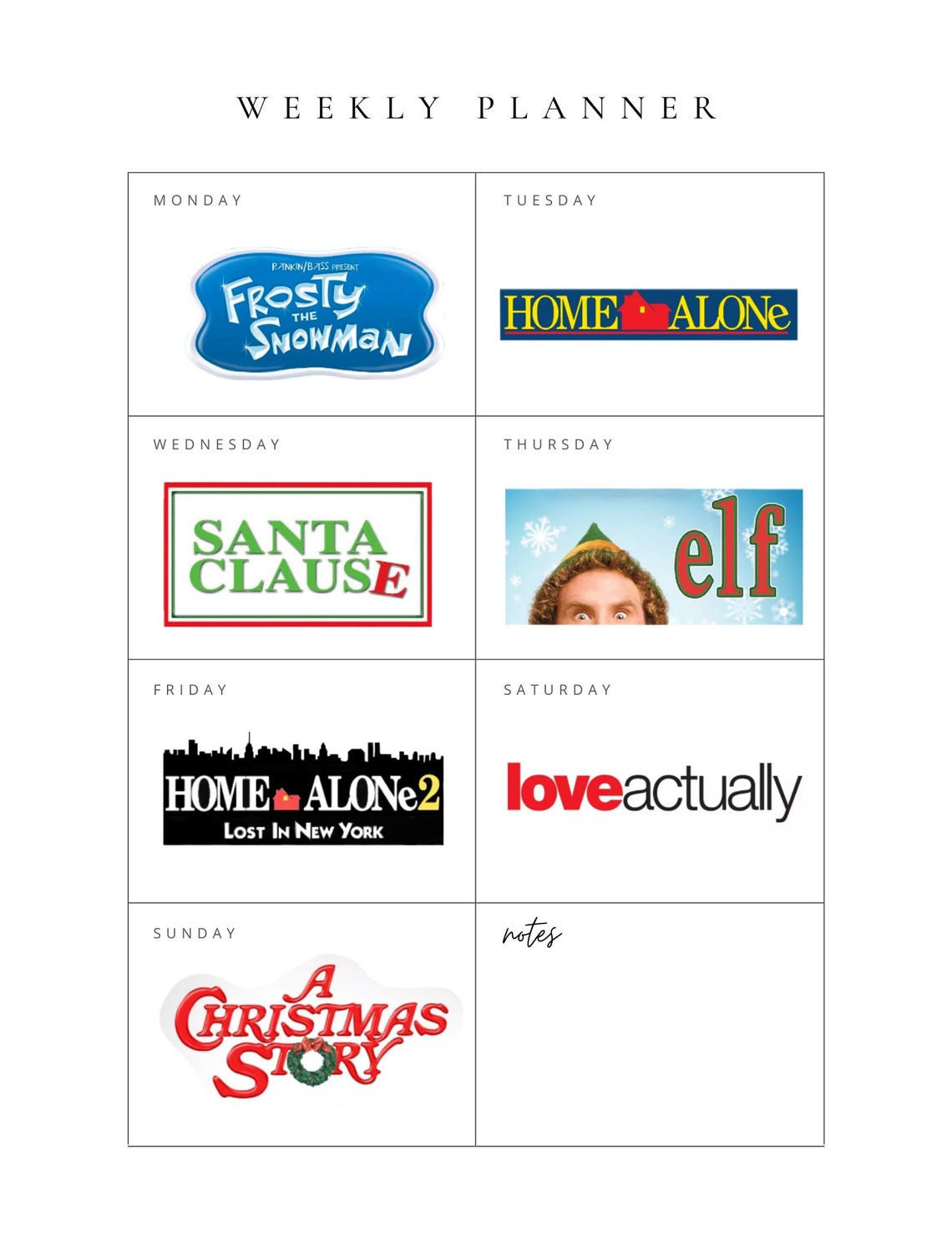 40 Christmas Movie Title Digital Stickers Bundle PNG and Goodnotes File ...