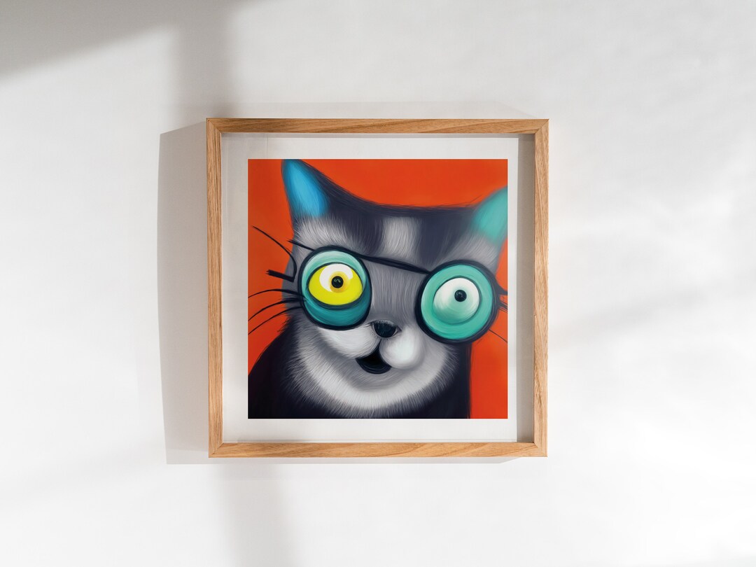 Sneaky Cat Surprise Playful Cat Wall & Home Decor for Cat Lovers ...